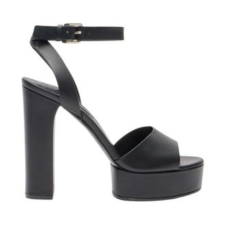 Casadei Betty Leder Plateau Sandalen - - Shoes - Damen - Schwarzk - 40 1/2 EU