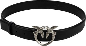 Pinko Pinko, Femme, Accessoires, Noir, Taille: XS Love Birds Ceinture en Cuir 3cm