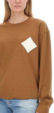 MCM Logo Cotton Sweatshirt - Beige