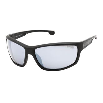 Carrera Caraduc - Sonnenbrille mit schwarz-grauem Rahmen und verspiegelten Gl&auml;sern in Silber