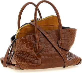 The Attico La Passeggiata Mini Top Handle Bag - Cognac
