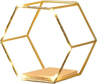 Generic Sechseckige schwebende Regale - Wandregal mit Waben, sechseckiges Wandregal aus Metall mit Lichtern, Wandregal f&uuml;r K&uuml;che, Badezimmer