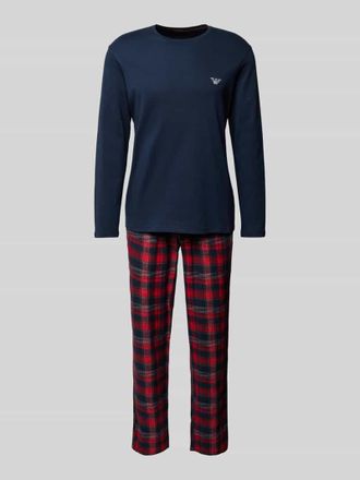 Emporio Armani Pyjama mit Rundhalsausschnitt und Logo-Stitching