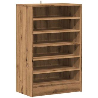 vidaXL Vidaxl - Armoire &agrave; chaussures ch&ecirc;ne artisanal - Bois ding&eacute;nierie durable - Dimensions 60 x 35 x 92 cm - 6 &eacute;tag&egrave;res ouvertes - Capacit&eacute; 60 kg