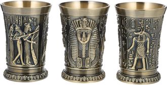 BESTONZON 3 St&uuml;ck Vintage Weinkelch aus Metall, handgepr&auml;gter Schnapsglas, Der Heilige Gral Kelch, mittelalterliche Dekoration, perfekte f&uuml;r Bar, Zuhause und be