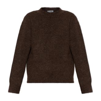 Jil Sander Wollpullover mit Rundhalsausschnitt - - Knitwear - Damen - Braun - XL