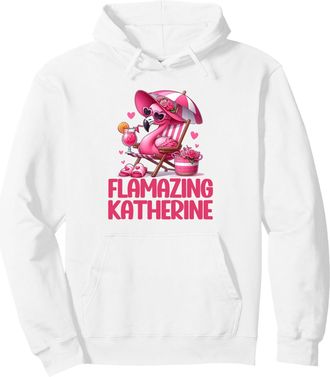 BDAZ Flamazing Katherine Pink Flamingo Tropische Strandszene für Damen Pullover Hoodie
