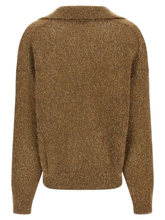 Brunello Cucinelli Sequin-Embellished Mohair Blend Sweater - Brown