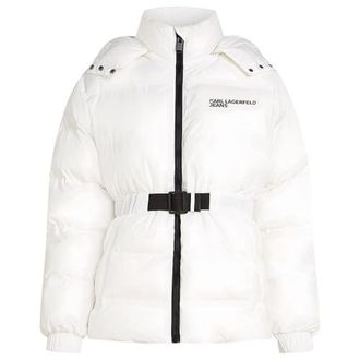 Karl Lagerfeld Jean Karl Lagerfeld Femme Doudoune Ceintur&eacute;e Coupe R&eacute;guli&egrave;re, Blanc, XS
