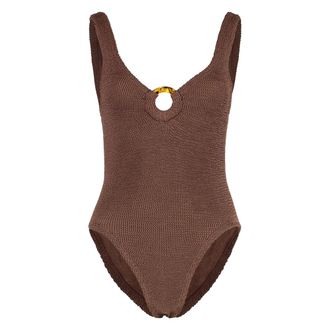 Hunza G Femme, Maillots de bain, Brun, Taille: ONE Size Maillot de bain une pi&egrave;ce avec d&eacute;tail anneau