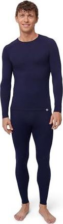Danish Endurance sous-V&ecirc;tements Thermiques en Laine M&eacute;rinos Long pour Hommes, Ensemble de Couches de Base Chaudes en Laine M&eacute;rinos (Haut et Bas), Bleu Marine Fonc&eacute;, 2X