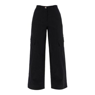 Ganni Wide Hosen - - Trousers - Damen - Schwarzk - M
