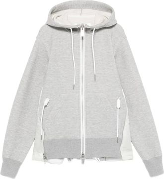 sacai panelled hoodie - Grau