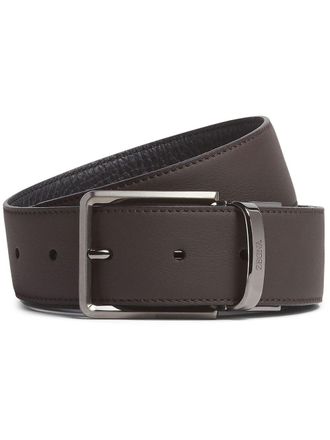 Ermenegildo Zegna ceinture en cuir à design réversible - Marron