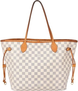 Louis Vuitton Crossbody Bags - Louis Vuitton Damier Azur Monogram Neverfull MM Sh - Gr. unisize - in Weiß - für Damen