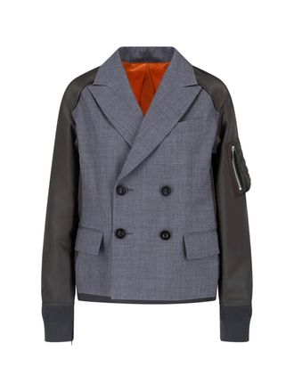 sacai Double-Breasted Twill Blazer