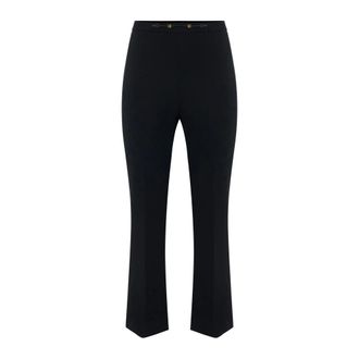 Elisabetta Franchi Femme, Pantalons, Noir, Taille: 38 FR Pantalon trompette coupe slim Essentials