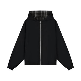Arte Wendbare karierte Kapuzenjacke - - Jackets - Herren - Schwarzk - XL