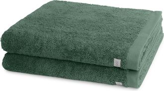 ROSS 2 teiliges Frottier-Set - Sinfonie (2 X Duschtuch im Set) - 500 g/m2 - Baumwolle - Walkfrottee - saugstark - weich und flauschig - Tanne