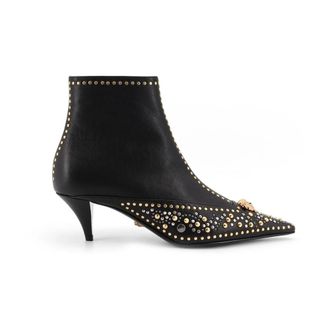 Versace Nieten Metall Detail Lederstiefel - - Shoes - Damen - Schwarzk - 37 EU