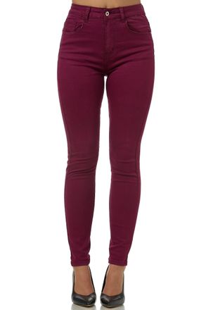 Elara Super High Waist Damen Hose Chunkyrayan EL12 Wine 48 (4XL)
