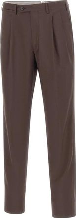 Corneliani Homme, Pantalons, Brun, Taille: L Pantalon pliss&eacute; en m&eacute;lange de coton