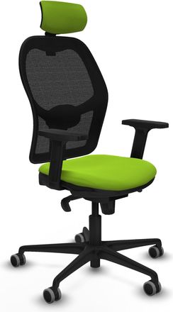 Piqueras y Crespo B&uuml;rostuhl mit 2D-Armlehnen, h&ouml;henverstellbare Lendenwirbelst&uuml;tze und Kopfteil, h&ouml;henverstellbar und neigbar, Schwarz/Pistazie
