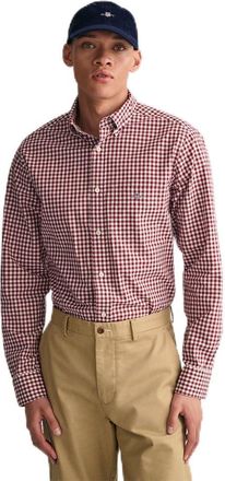 GANT Herren REG POPLIN Gingham Shirt Hemd, PLUMPED RED, XXL