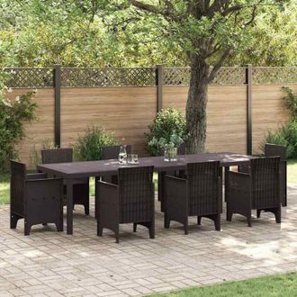 vidaXL Vidaxl - Table de Jardin Marron 300 x 100 x 73 cm polyrotin