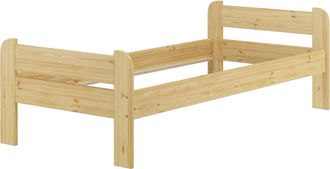 Erst-Holz Bettrahmen Kieferbett Natur 90x200 Einzelbett Massivholz-Bettgestell ohne Rollrost 60.39-09 oR