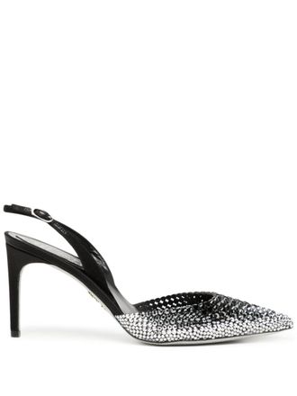 Rene Caovilla Pumps mit Kristallen 70mm - Schwarz