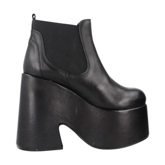 Yellow Femme, Chaussures, Noir, Taille: 40 EU &Eacute;l&eacute;gantes Bottines en Cuir &agrave; Talons