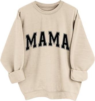 Generic Sweat-shirt pour femme - Imprim&eacute; graphique - Haut surdimensionn&eacute; - Col rond - Manches longues - Automne - Hiver - D&eacute;contract&eacute; - Confortable - Conforta