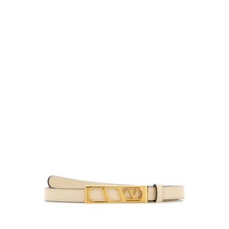 Valentino Garavani Femme, Accessoires, Blanc, Taille: 75 CM Ceinture en cuir VLogo Signature