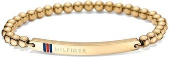Tommy Hilfiger Jewelry Bracelet pour Femme en Or Jaune avec une Plaque Gravée - 2700787