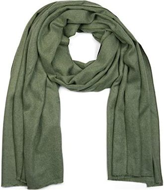 styleBREAKER écharpe douce unie avec franges, foulard, unisexe 01017070, couleur:Vert
