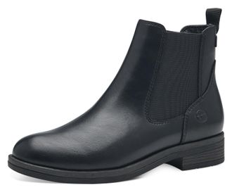 Tamaris Chelseaboots TAMARIS, Damen, Gr. 36, schwarz, Elastischer Einsatz, Lederimitat, unifarben, Schuhe Chelseaboots, Blockabsatz, Stiefelette, Businessschu