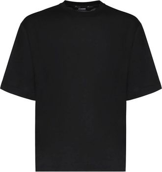 Jacquemus Homme, Tops, Noir, Taille: L Le T-shirt Rond Carr&eacute; manches courtes