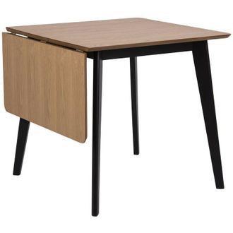 Hellin Table &agrave; manger extensible 80-120 cm ch&ecirc;ne naturel et noir - selda