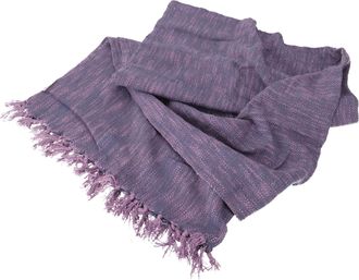 Guru Shop Weiche Gewebte Decke aus Baumwolle mit Fransen - Violett, 105x170x0 cm