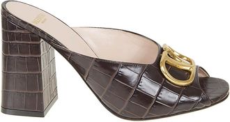 Valentino Garavani Femme, Chaussures, Brun, Taille: 36 1/2 EU VLogo Signature Slide Sandal