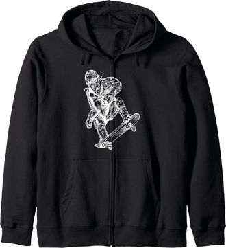 Seembo Gorilla Skater Skateboarding AFFE Skating Skateboard Kapuzenjacke