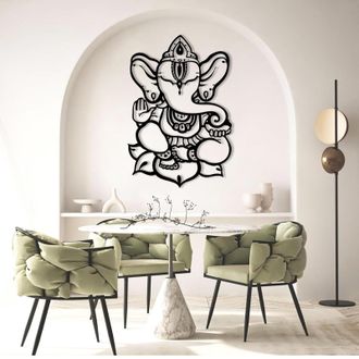 Generic Wanddekoration aus Metall - Ganesha-Kunst, Ganapati-Elefant, Herr, Hindu, Indisch, Wandbeh&auml;nge f&uuml;r Wohnzimmer, Schlafzimmer