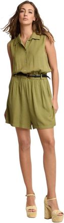 Kocca Femme, Combinaisons et Ensembles, Vert, Taille: 40 FR Combinaison Short &agrave; Col de Chemise