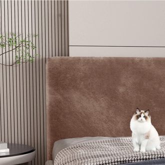 Generic Samt Kopfteil Bezug Full Queen California King Stretch Bettkopfteil Bezug Minimalistischer Stil Staubschutz Braun L&auml;nge des Queen-Kopfteils (59-67)