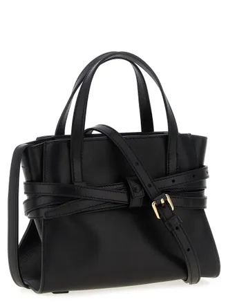 Moschino Womens Tie Me Top Handle Bag Black Polyester