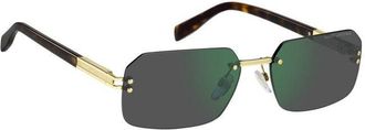 Marc Jacobs MARC Gold Metal Rectangle Sunglasses - Gold