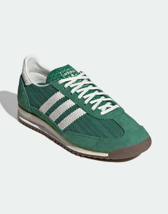 adidas Originals SL 72 OG - Sneaker in Gr&uuml;n und Wollwei&szlig;