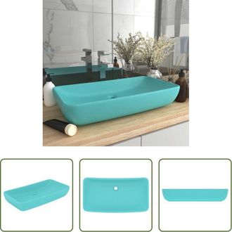 vidaXL vidaXL Rechteckiges Waschbecken - Luxus-Waschbecken Rechteckig Matt Hellgr&uuml;n 71x38 cm Keramik