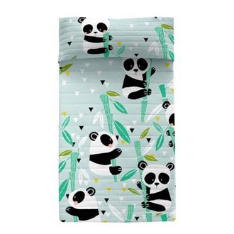 Hf Living HappyFriday Moshi Tagesdecke Moshi, Blau, 200 x 260 cm, Pandabär